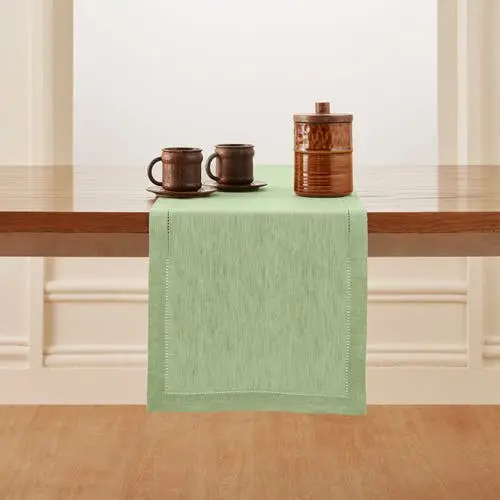 SOLINO HOME Linen Table Runner For Dining Table - Pistachio