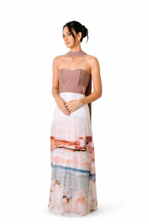 SAN MALO Bajareque Maxi Dress With Removable Neck Accessory