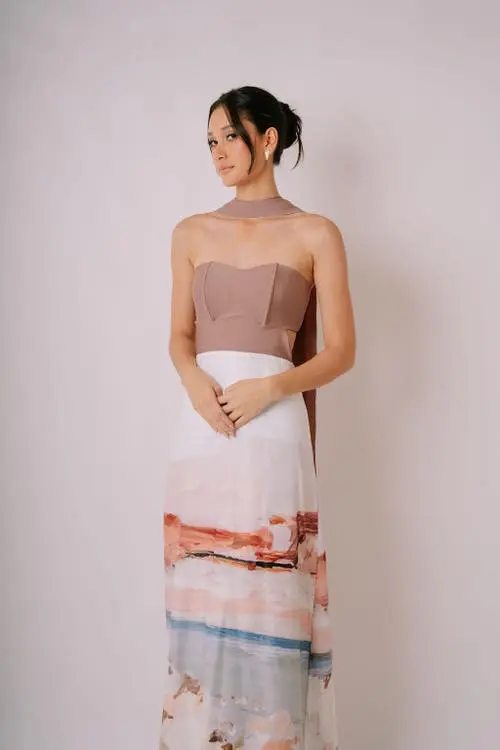 SAN MALO Bajareque Maxi Dress With Removable Neck Accessory