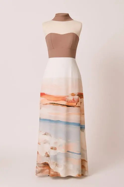 SAN MALO Bajareque Maxi Dress With Removable Neck Accessory