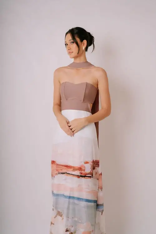SAN MALO Bajareque Maxi Dress With Removable Neck Accessory