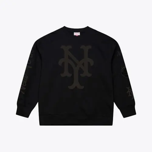 Mitchell & Ness New York Mets Phantom Fleece Crewneck Sweatshirt