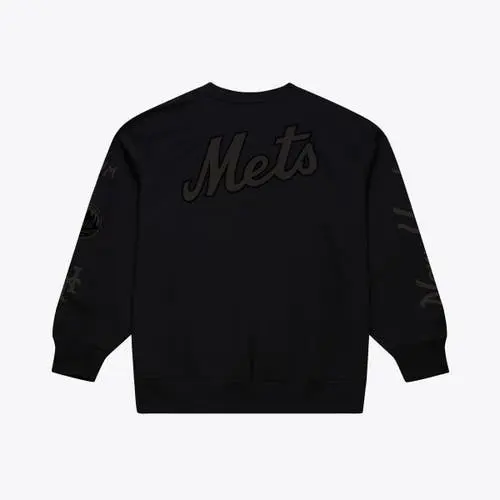 Mitchell & Ness New York Mets Phantom Fleece Crewneck Sweatshirt