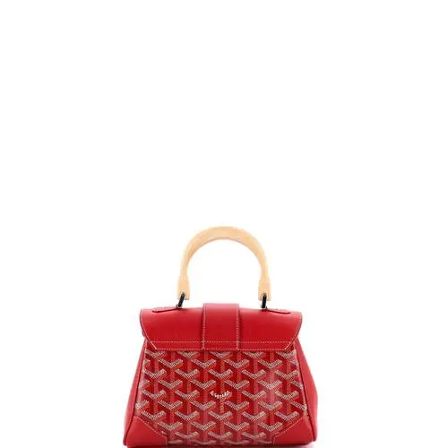 Goyard Saigon Top Handle Bag Coated Canvas With Leather Mini - Red
