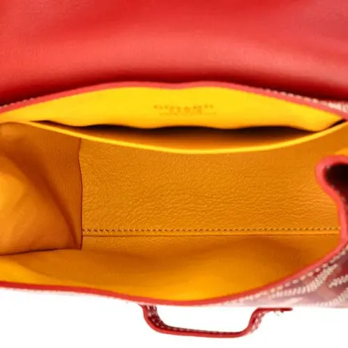 Goyard Saigon Top Handle Bag Coated Canvas With Leather Mini - Red