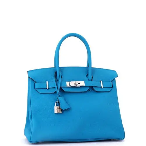 Hermès Birkin 30 Handbag Togo With Palladium Hardware - Blue