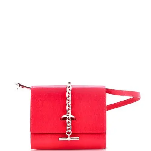Hermès Chaine D'ancre Compact Wallet On Strap Chevre Chamkila - Framboise