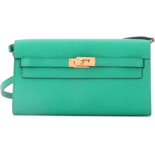 Hermès Kelly To Go Wallet Verso Epsom - Verso - Vert Jade/bleu Brume