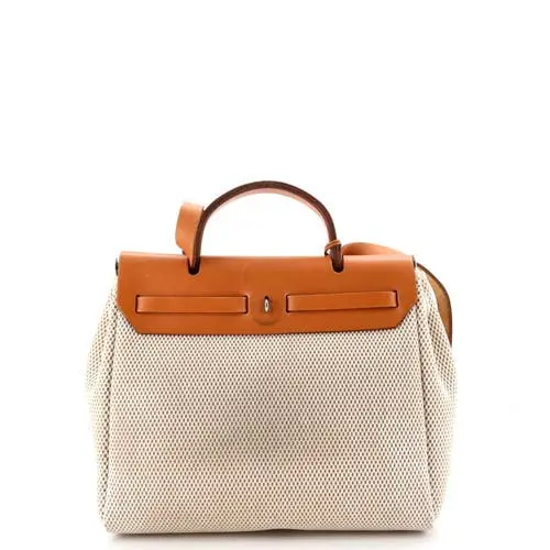 Hermès Herbag Zip Criss Viking Toile And Leather 31 - White