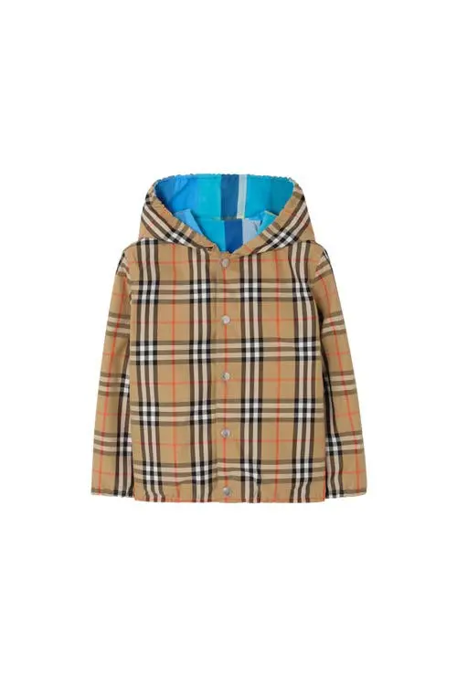 Burberry Reversible Check Nylon Hooded Jacket
