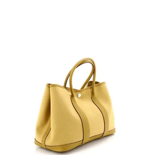 Hermès Garden Party Tote Toile And Leather 30 - Yellow