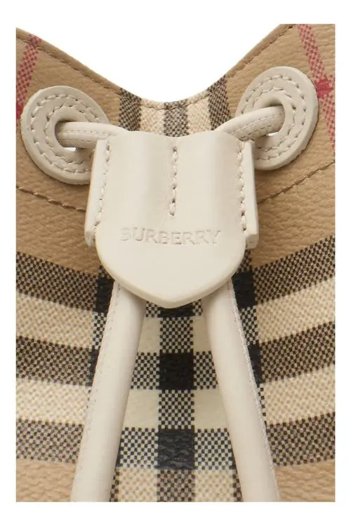 Burberry Mini Check Bucket Bag - Archive Beige/soap Beige