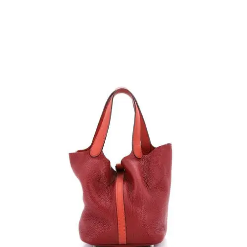 Hermès Picotin Lock Bag Bicolor Clemence Mm - Red