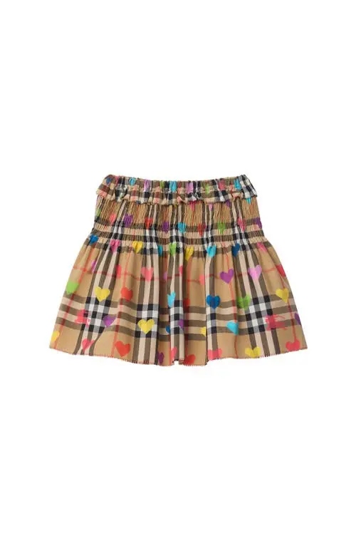 Burberry Heart Check Cotton Skirt