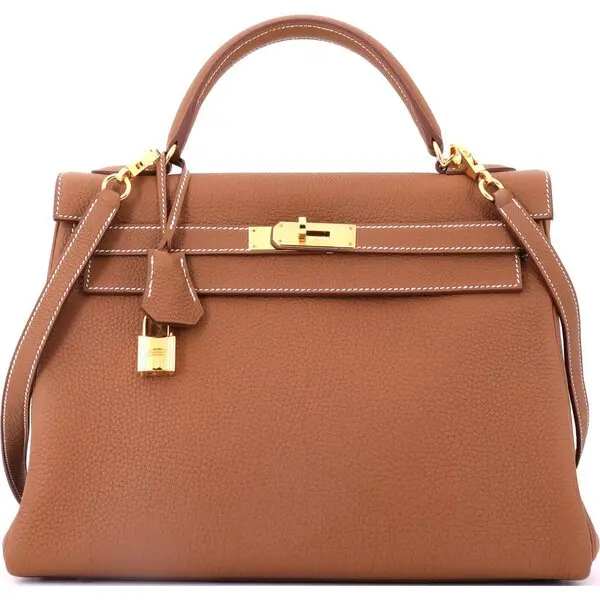 Hermès Kelly Handbag 32 Brown Togo With Hardware