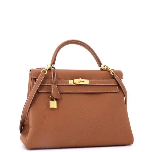 Hermès Kelly Handbag 32 Brown Togo With Hardware
