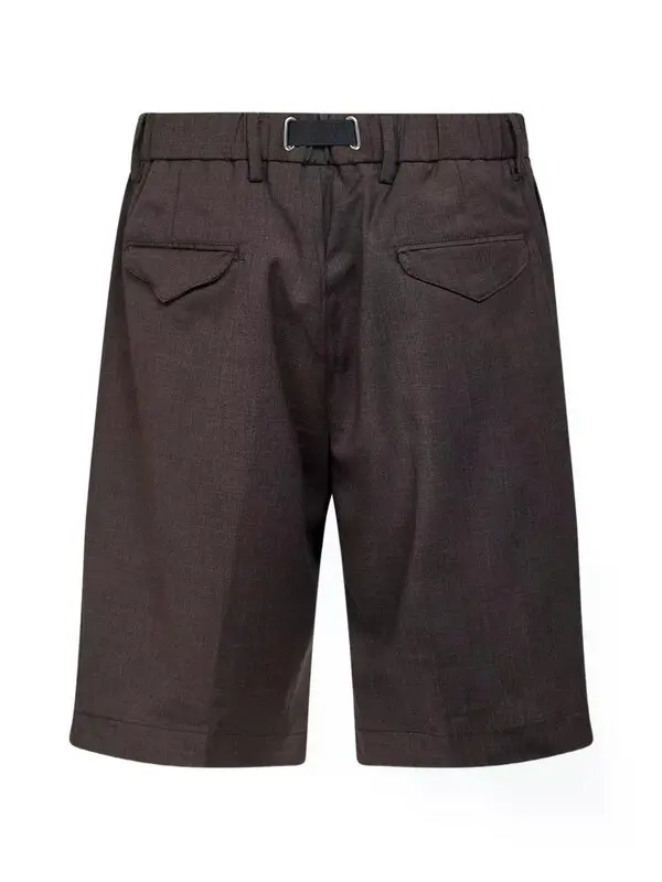 WHITE SAND Belted Pleated Shorts