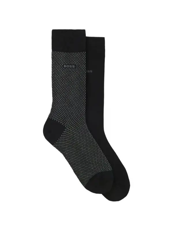 BOSS Patterned Socks - Black