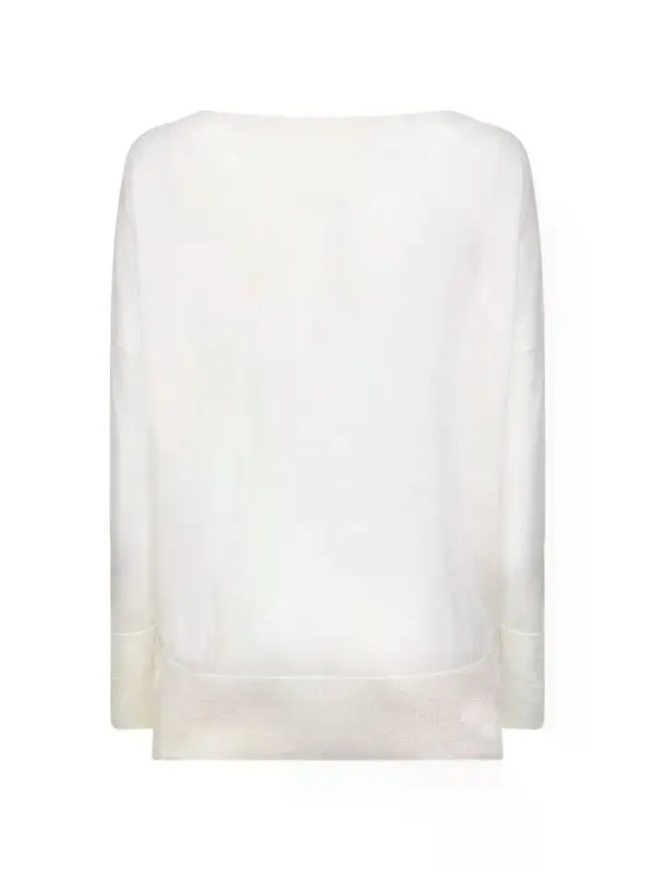 P.a.r.o.s.h Boat Neck Long Sleeve Sweater - White