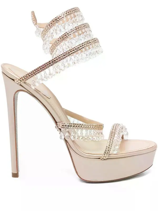 Rene Caovilla Rhinestone Embellished Heeled Sandals