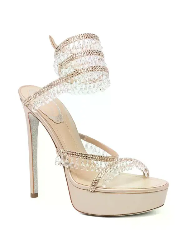 Rene Caovilla Rhinestone Embellished Heeled Sandals
