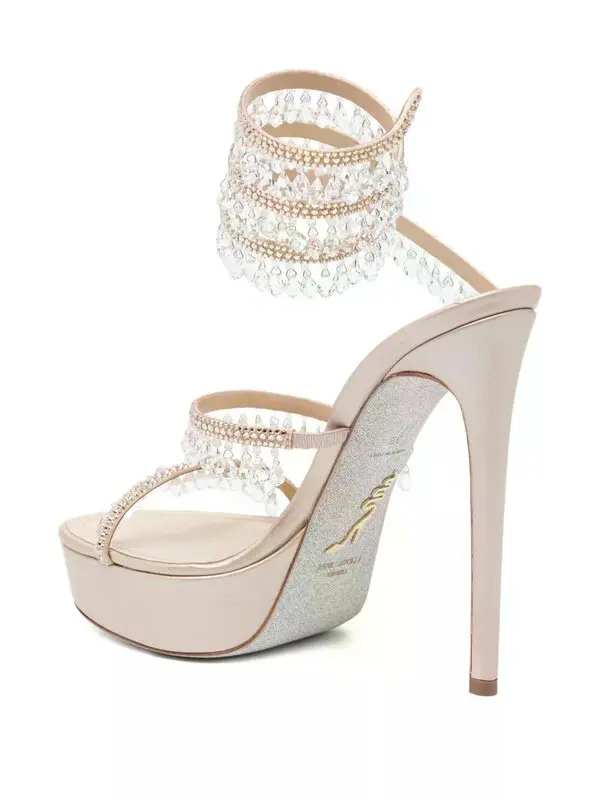 Rene Caovilla Rhinestone Embellished Heeled Sandals
