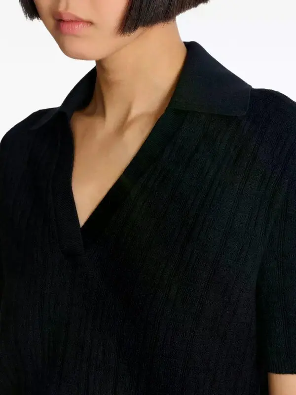 Balmain Monogram-jacquard Knitted Top