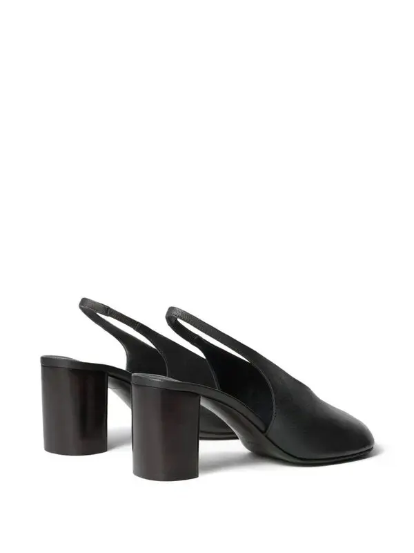 LEMAIRE Square-toe Slingback Pumps - Brown