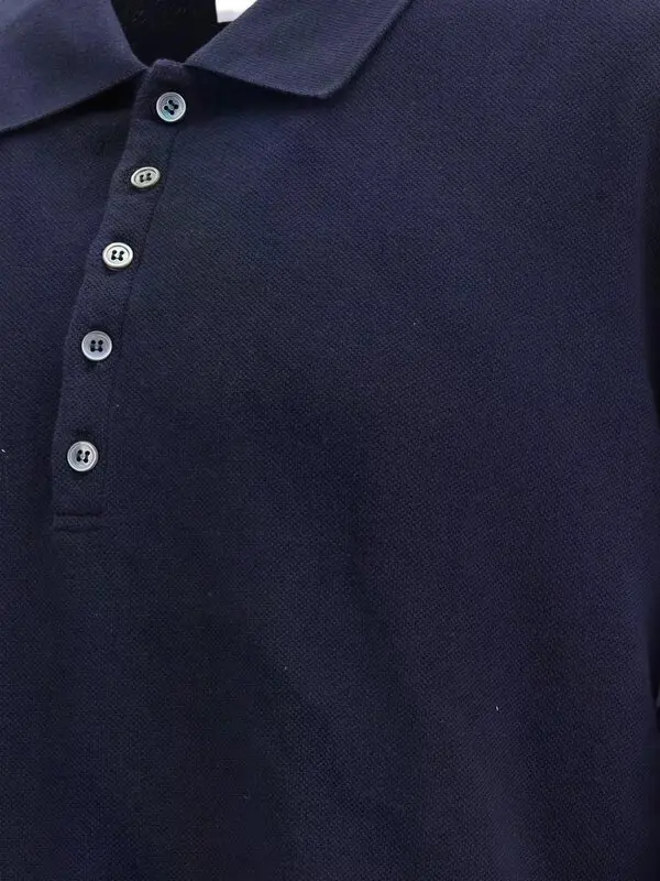 Thom Browne 4-bar Long-sleeve Polo Shirt - Blue