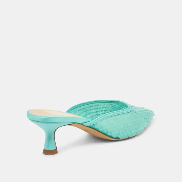 DOLCEVITA Cleo Sequin Mules - Aqua Sequin