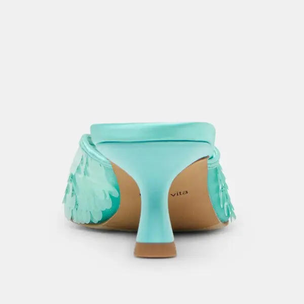 DOLCEVITA Cleo Sequin Mules - Aqua Sequin