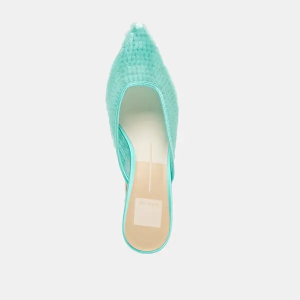 DOLCEVITA Cleo Sequin Mules - Aqua Sequin