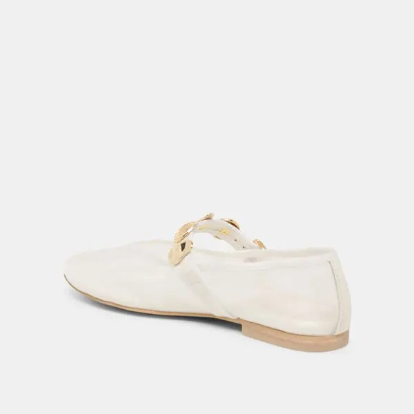 DOLCEVITA Relan Mesh Ballet Flats - White Mesh