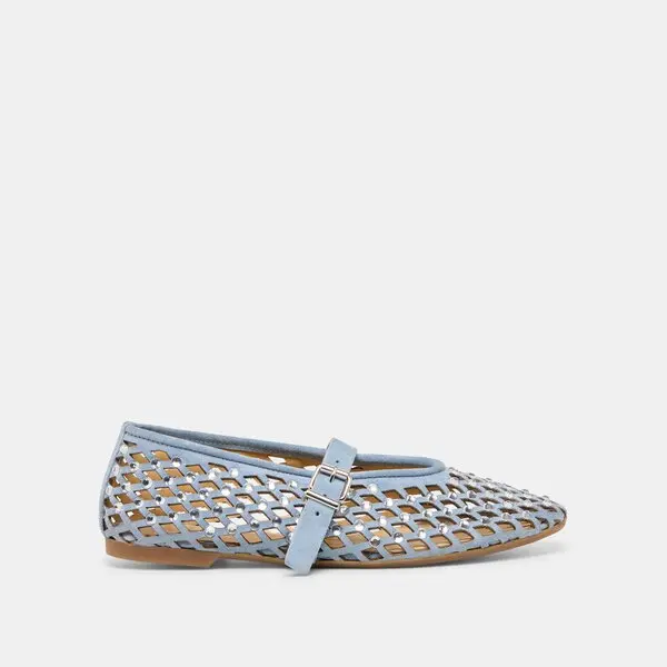DOLCEVITA Mavin Rhinestone Ballet Flats - Blue Suede