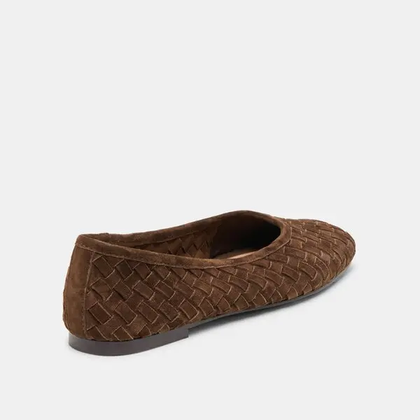 DOLCEVITA Koy Woven Suede Ballet Flats - Dk Brown Suede