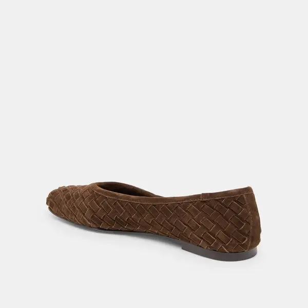 DOLCEVITA Koy Woven Suede Ballet Flats - Dk Brown Suede