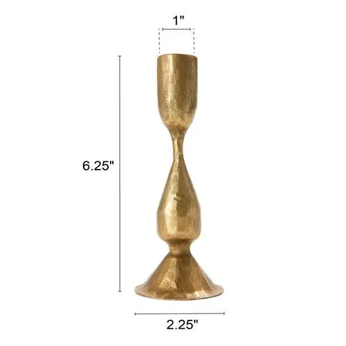 STORIED HOME Round Hand-forged Metal Taper Holder