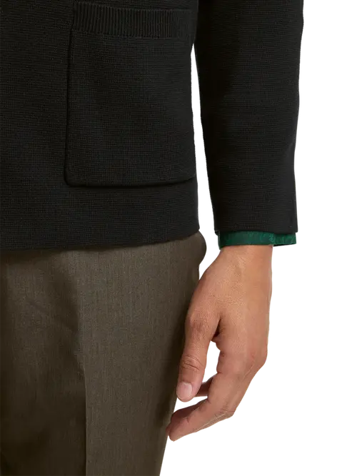 PAUL FREDRICK Cotton Notch Lapel Cardigan Sweater
