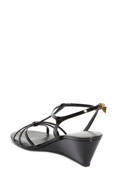 Prada Cage Wedge Sandal - Black