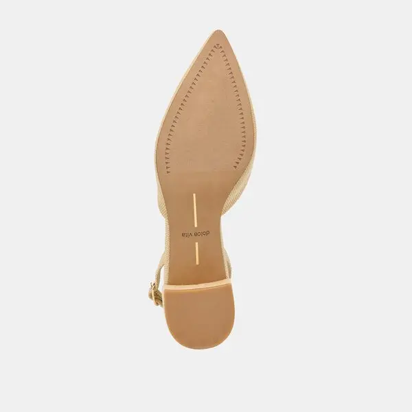 DOLCEVITA Carel Raffia Slingback Heels - Light Natural Raffia