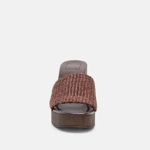 DOLCEVITA Celest Raffia Block Heel Slides