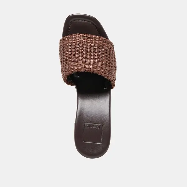 DOLCEVITA Celest Raffia Block Heel Slides