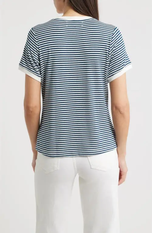 CITY BLUES Striped Ringer T-shirt