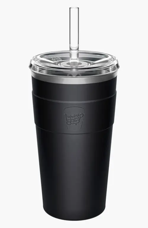 KEEPCUP Cold Cup Thermal With Coffee Straw - Black