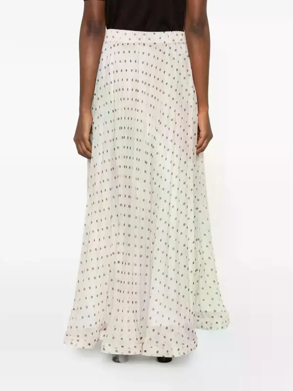 P.a.r.o.s.h Polka-dot Pleated Maxi Skirt - Neutrals