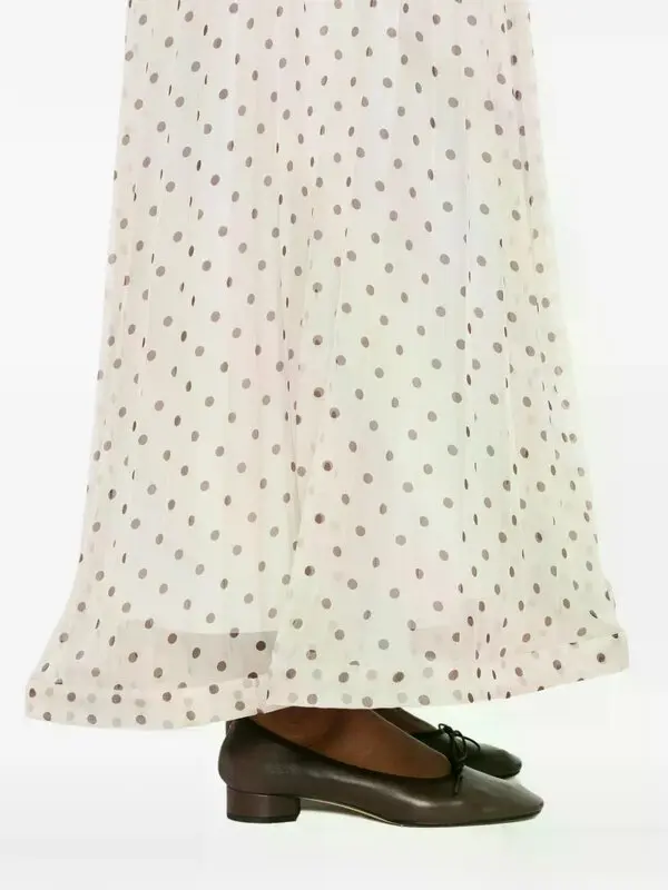 P.a.r.o.s.h Polka-dot Pleated Maxi Skirt - Neutrals