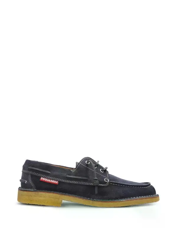 Dsquared2 Leather Boat Shoes - Blue