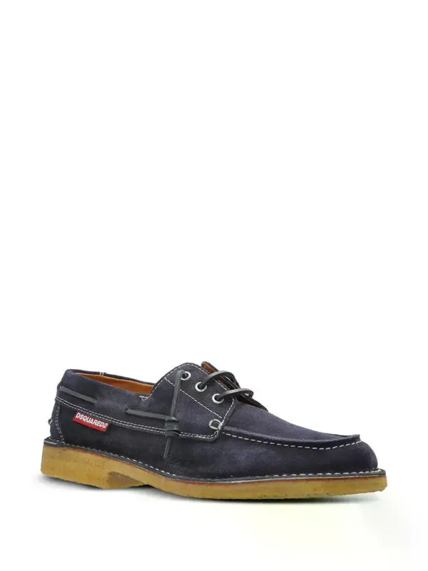 Dsquared2 Leather Boat Shoes - Blue