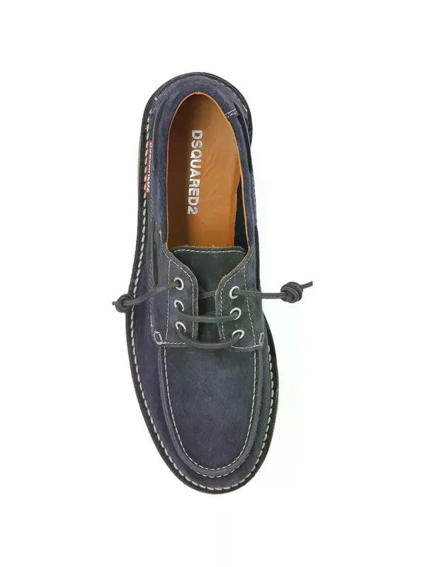 Dsquared2 Leather Boat Shoes - Blue