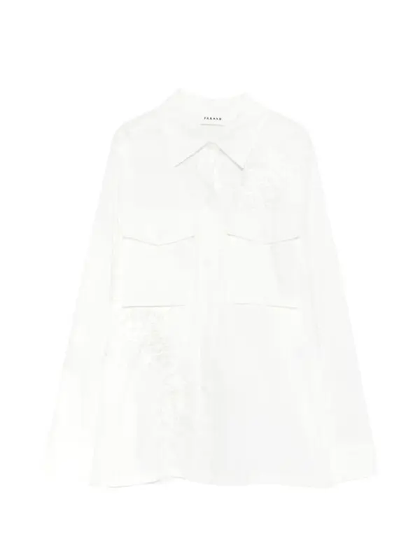 P.a.r.o.s.h Ninja Embroidered Shirt - White